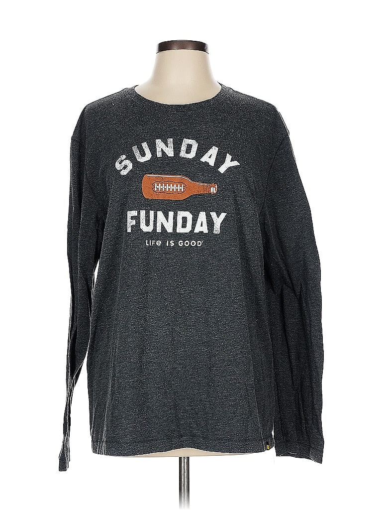 Life Is Good Gray Long Sleeve T-Shirt Size L - 46% off | ThredUp