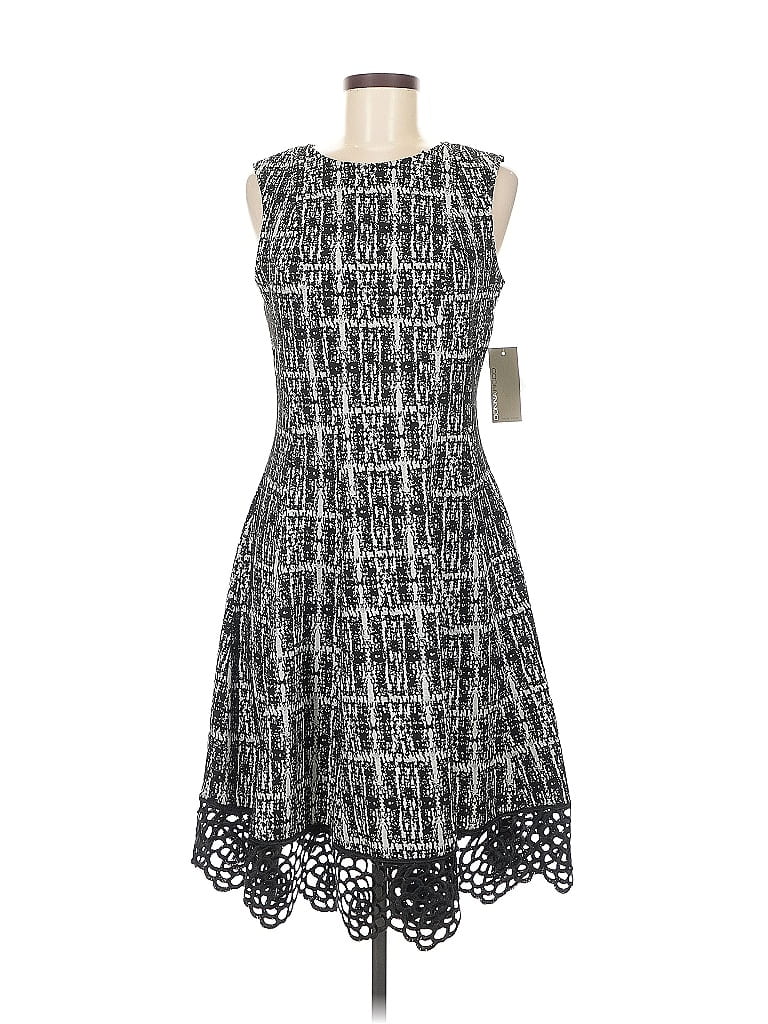 Donna Ricco Graphic Gray Casual Dress Size 6 - 75% off | ThredUp