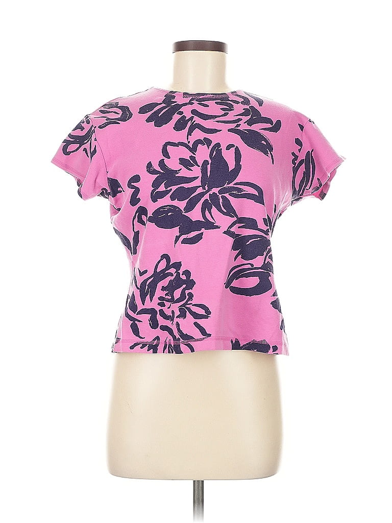 Jeanne Pierre 100% Cotton Floral Pink Short Sleeve T-Shirt Size M - 7% ...