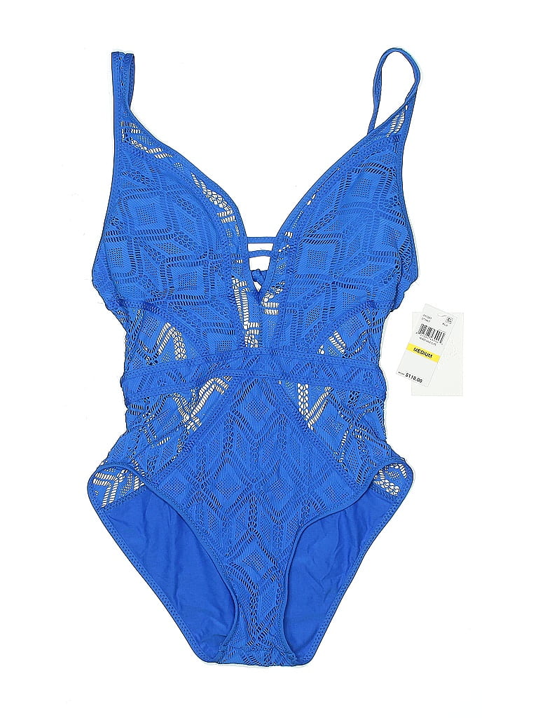 Becca Graphic Blue One Piece Swimsuit Size M - 55% off | ThredUp