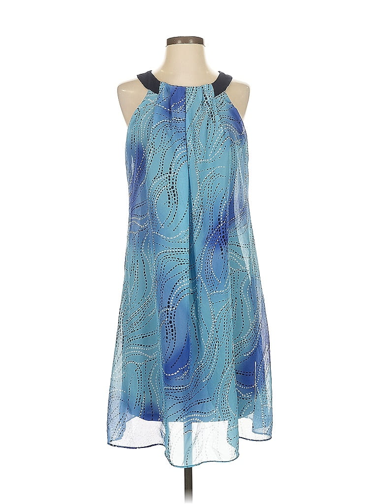 Robbie Bee 100% Polyester Graphic Blue Cocktail Dress Size S - 63% off ...