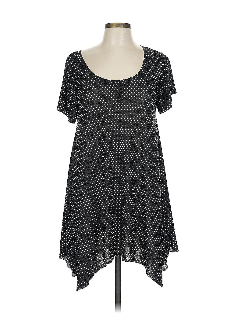 Isabella Rodriguez Chevron-herringbone Black Casual Dress Size L - 76% ...