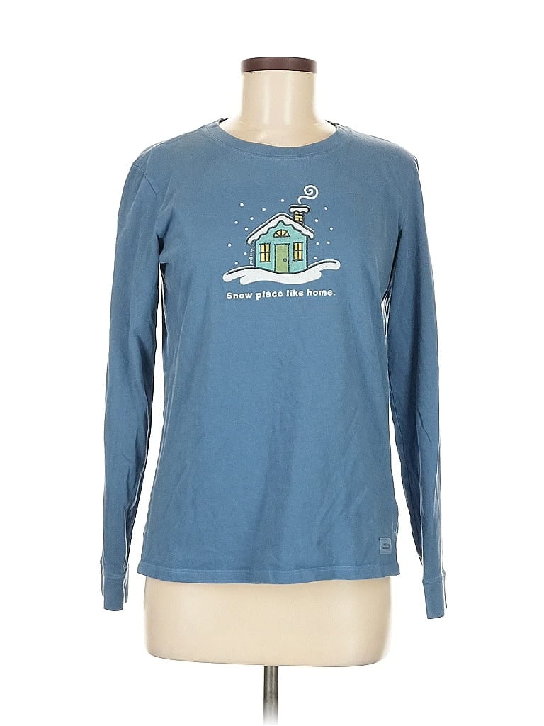 Life Is Good 100% Cotton Blue Long Sleeve T-Shirt Size M - 37% off ...