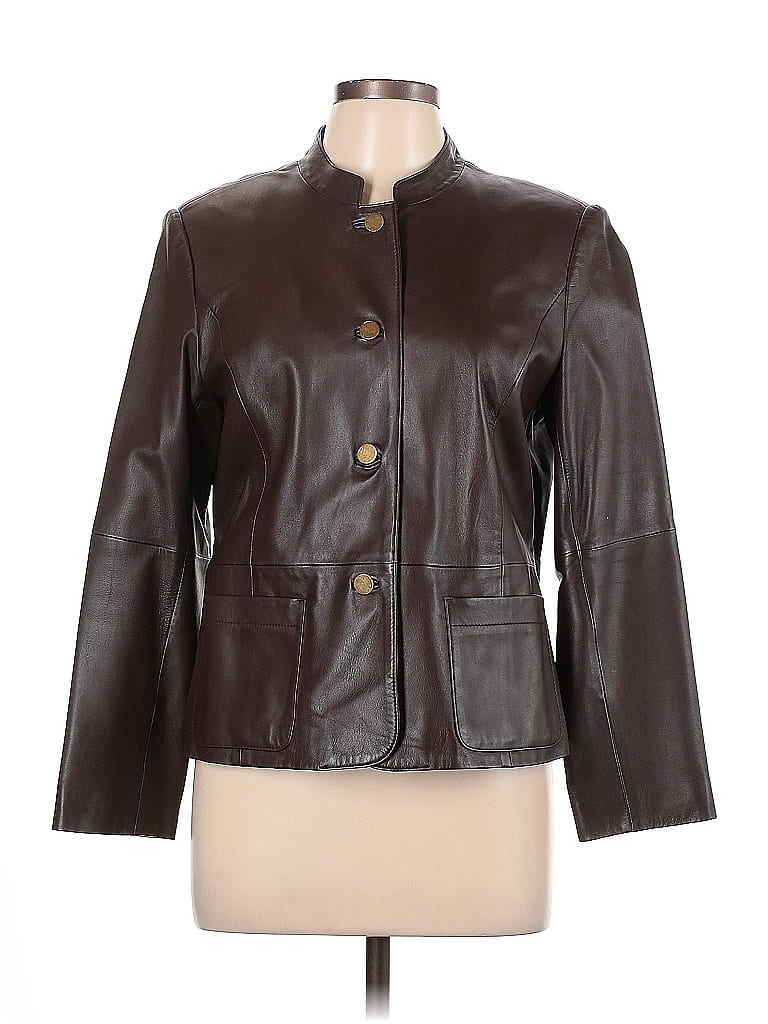Talbots 100% Leather Brown Leather Jacket Size 12 (petite) - 72% off ...