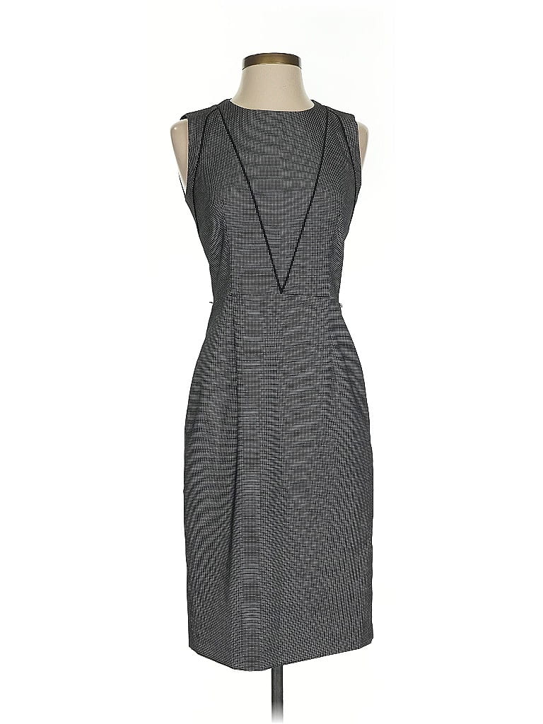BOSS by HUGO BOSS Chevron-herringbone Gray Black Cocktail Dress Size 2 ...