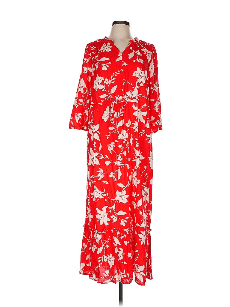 Croft & Barrow 100% Rayon Red Casual Dress Size L - 38% off | ThredUp