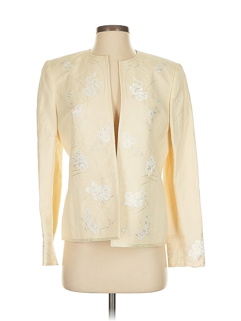 Kasper 100% Linen Ivory Blazer Size 6 - 73% off | ThredUp