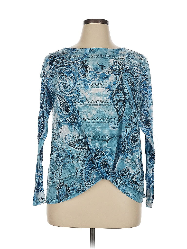 Time and Tru Blue Long Sleeve T-Shirt Size XL - 7% off | ThredUp