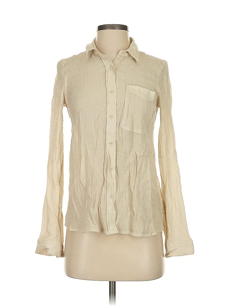 Express Ivory Long Sleeve Button-Down Shirt Size XS - 62% off | ThredUp