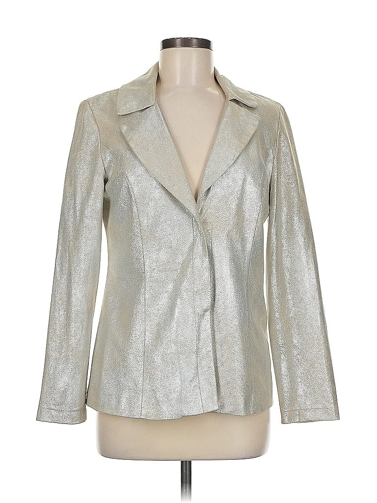 Joseph Ribkoff 100% Polyester Metallic Silver Blazer Size 8 - 77% off | ThredUp