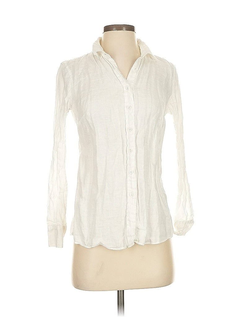 J.Crew 100% Linen Ivory Long Sleeve Blouse Size 0 (petite) - 78% off | ThredUp