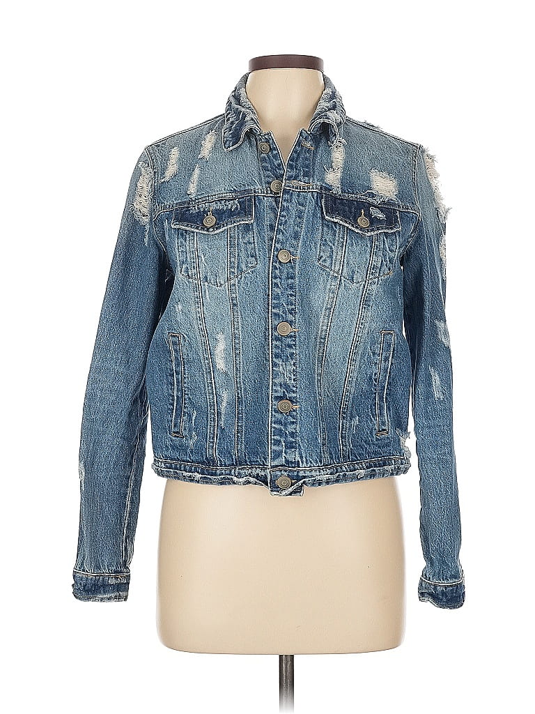 Mustard Seed 100% Cotton Blue Denim Jacket Size M - 50% off | ThredUp