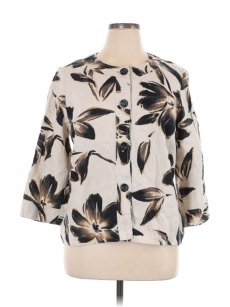 JM Collection 100% Linen Ivory 3/4 Sleeve Blouse Size 16 - 56% off ...