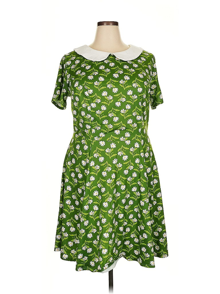 Unique Vintage Green Casual Dress Size 2X - 57% off | ThredUp