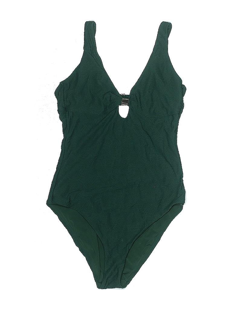 Andie Solid Green One Piece Swimsuit Size M (tall) - 55% off | ThredUp