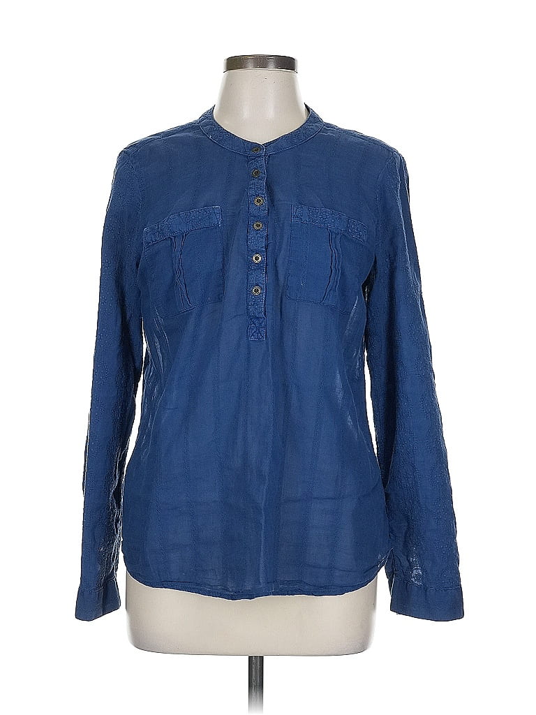 Ruff Hewn 100% Cotton Blue Long Sleeve Button-Down Shirt Size L - 50% off | ThredUp