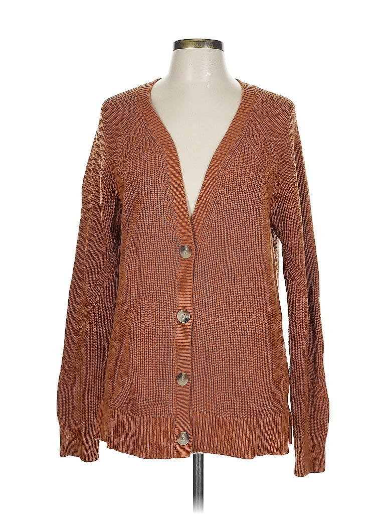 RACHEL Rachel Roy 100% Cotton Brown Cardigan Size L - 70% off | ThredUp