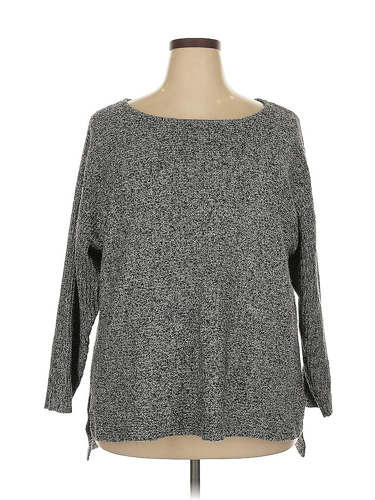 Jones New York Signature 100% Acrylic Gray Pullover Sweater Size 2X ...