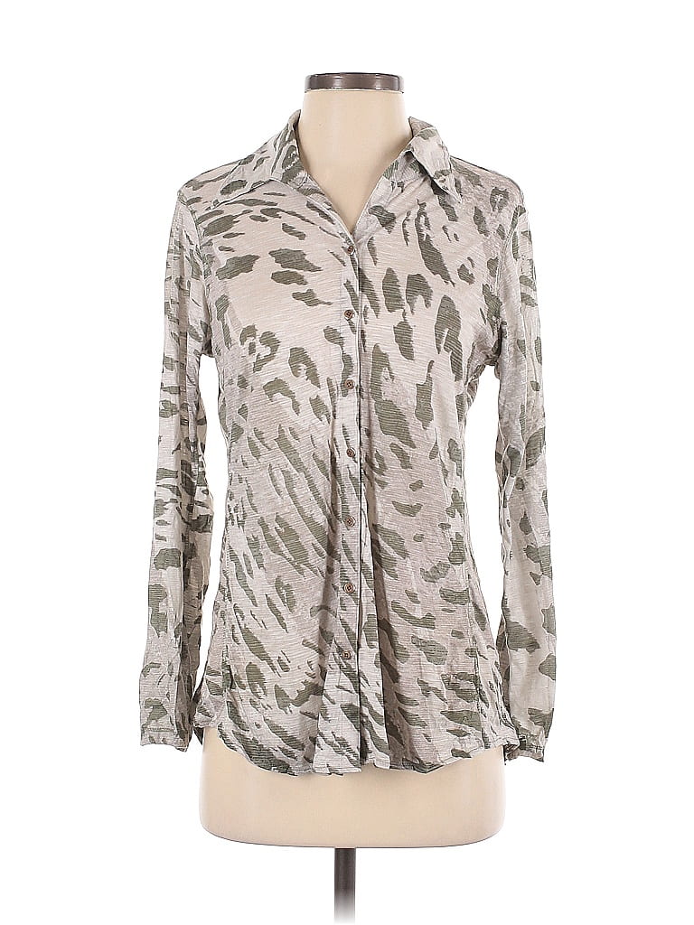 David Cline Animal Print Silver Long Sleeve Blouse Size S - 76% off ...