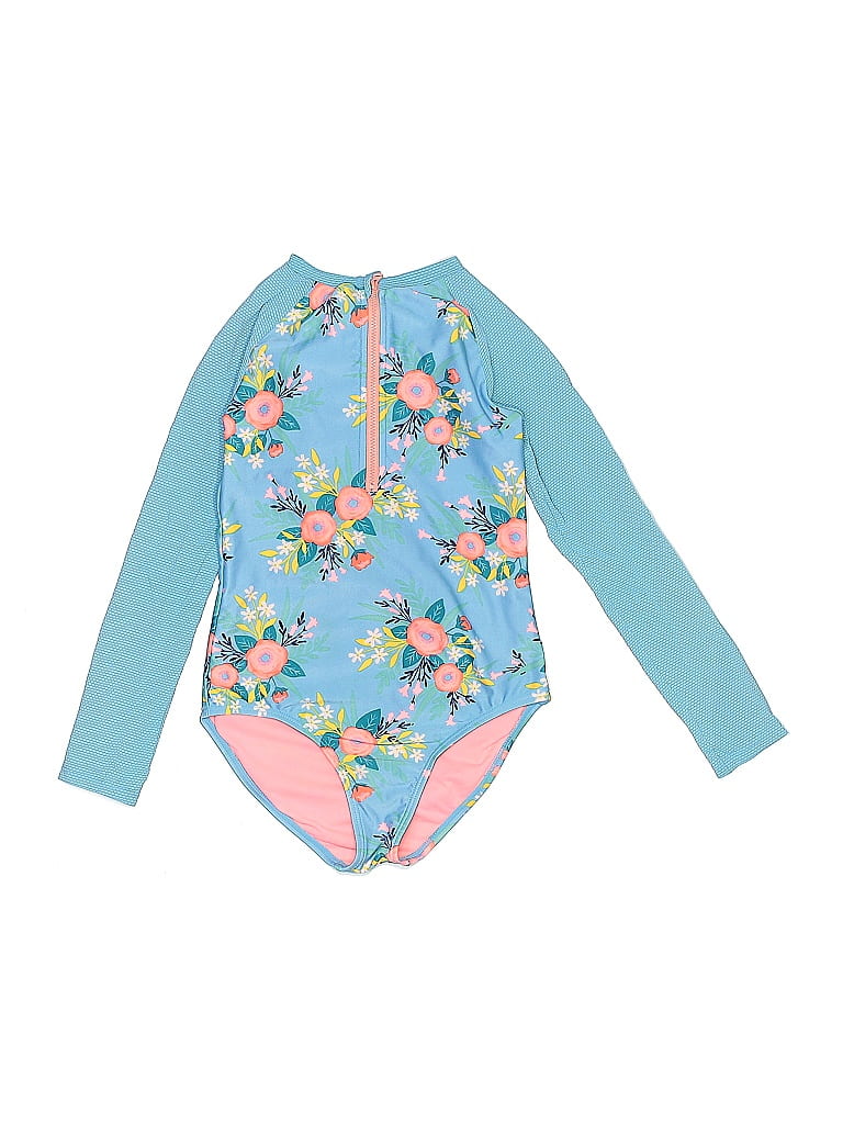 Cat & Jack Floral Blue Rash Guard Size M (big kids) - 8% off | ThredUp