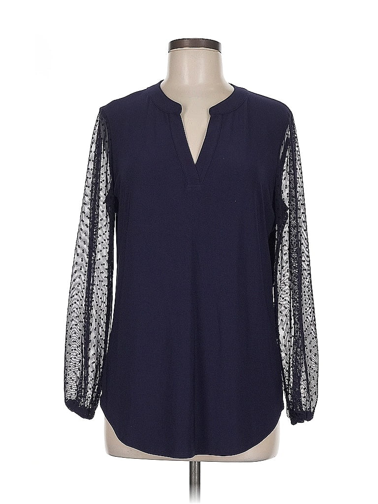 Black Label by Evan Picone Blue Long Sleeve Blouse Size M - 73% off ...