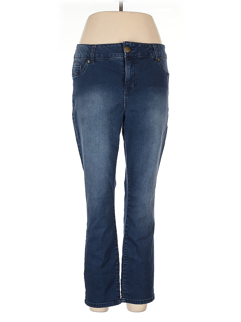 IMAN Solid Blue Jeans Size 12 - 73% off | ThredUp