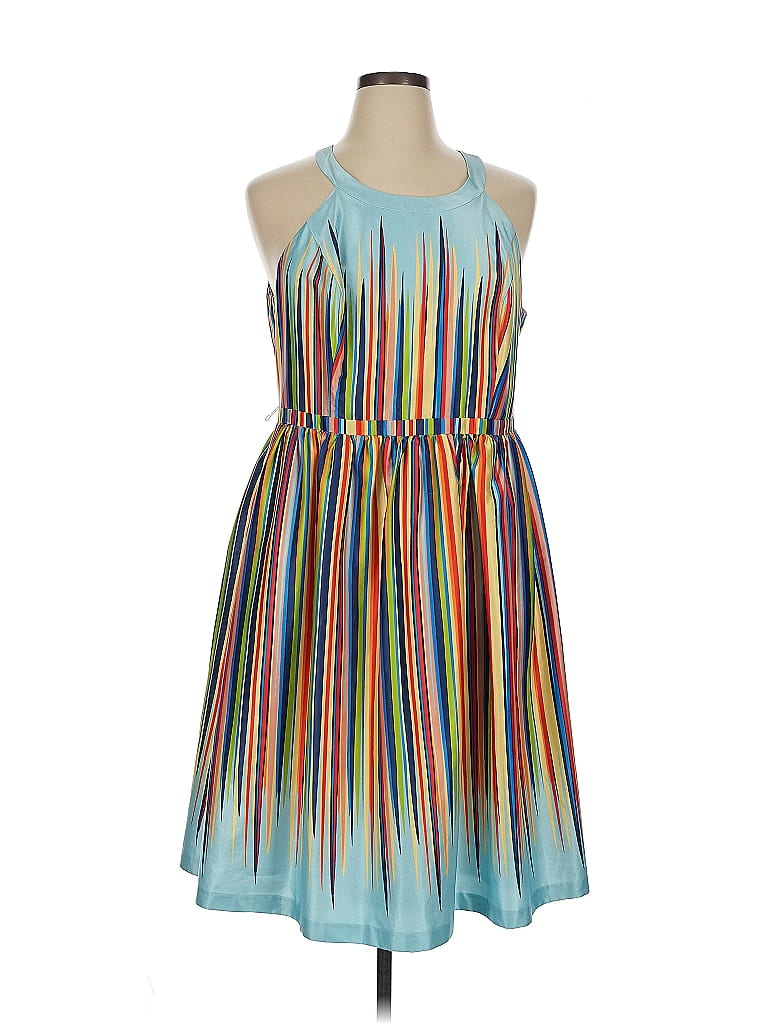 ModCloth Stripes Blue Cocktail Dress Size 1X - 20% off | ThredUp