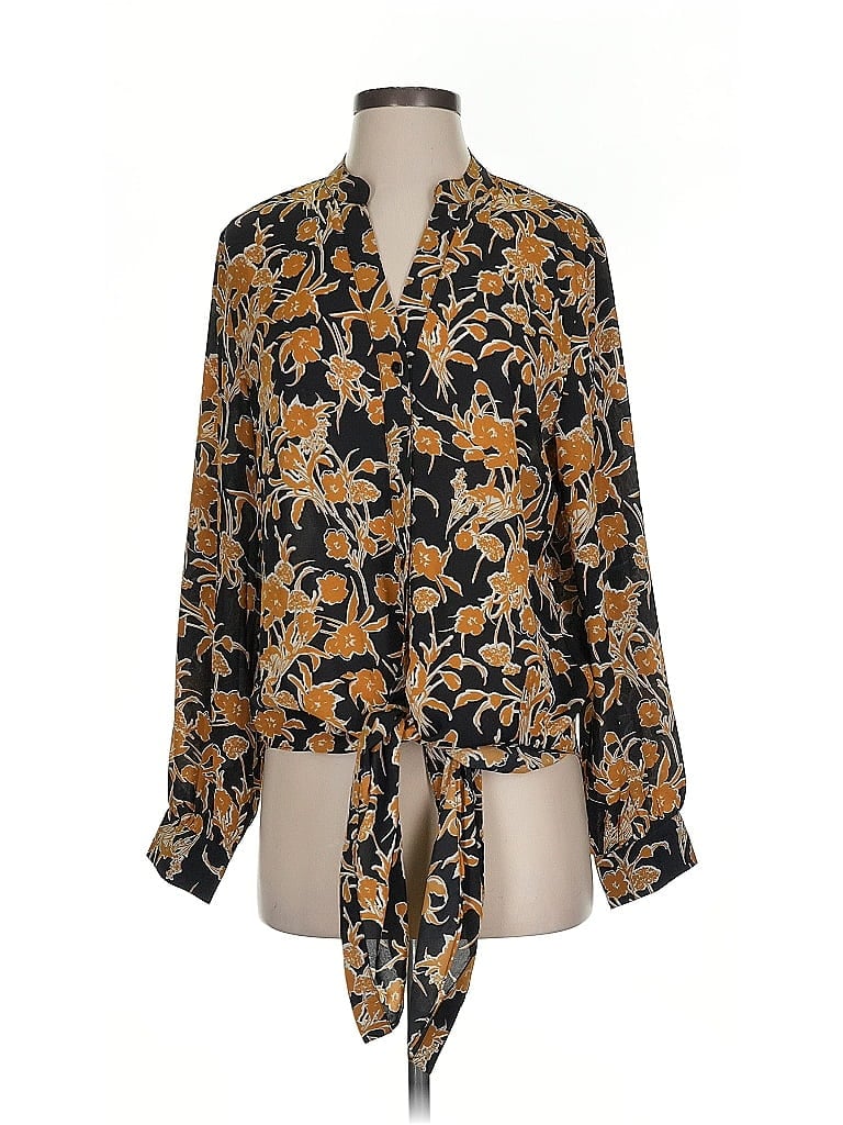 See and Be Seen 100% Polyester Gold Long Sleeve Blouse Size S - 32% off | ThredUp