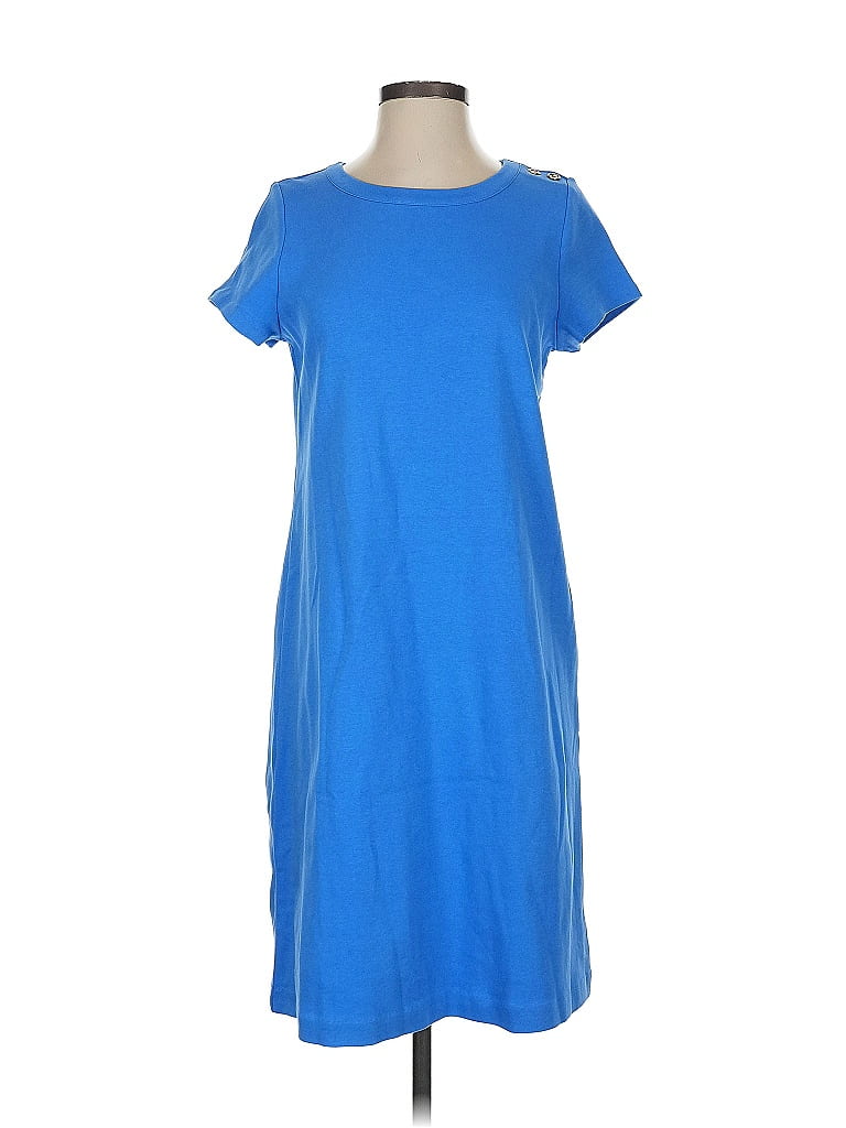 Talbots 100% Cotton Solid Blue Casual Dress Size S - 73% off | ThredUp