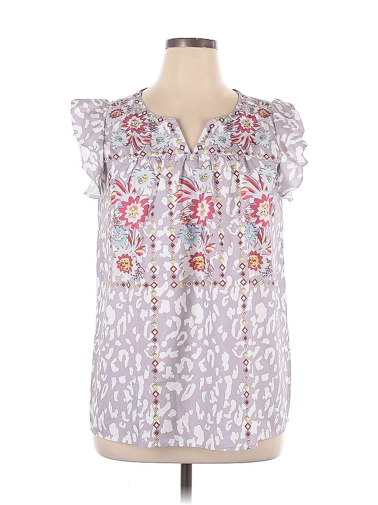 Misslook Silver Short Sleeve Blouse Size XL - 63% off | ThredUp