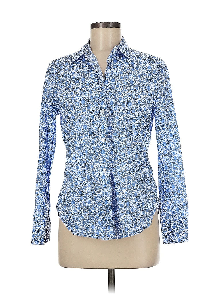Liberty Art Fabrics for J.Crew 100% Cotton Blue Long Sleeve Button-Down Shirt Size 6 - 57% off ...