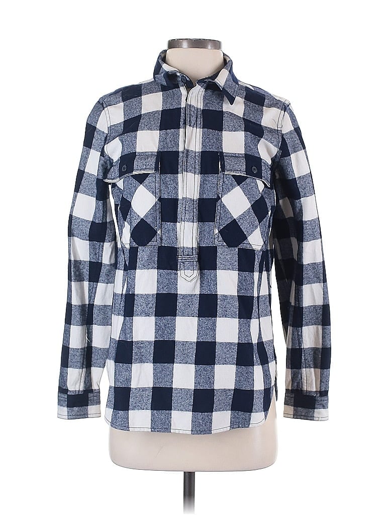 J.Crew Checkered-gingham Blue Long Sleeve Button-Down Shirt Size XS - 71% off | ThredUp