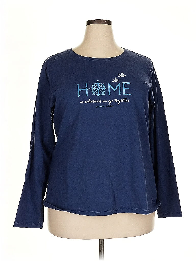 Life Is Good 100% Cotton Blue Long Sleeve T-Shirt Size XXL - 31% off ...