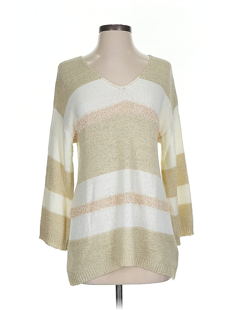 Soft Surroundings Stripes Ivory Pullover Sweater Size S - 63% off | ThredUp