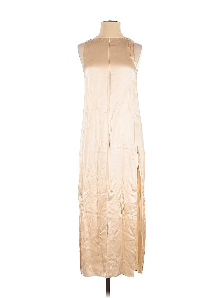 Zara W&B Collection 100% Polyester Metallic Gold Cocktail Dress Size S ...