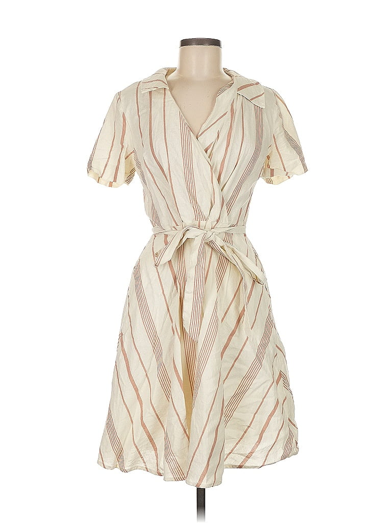 ModCloth Stripes Ivory Casual Dress Size 8 - 50% off | ThredUp