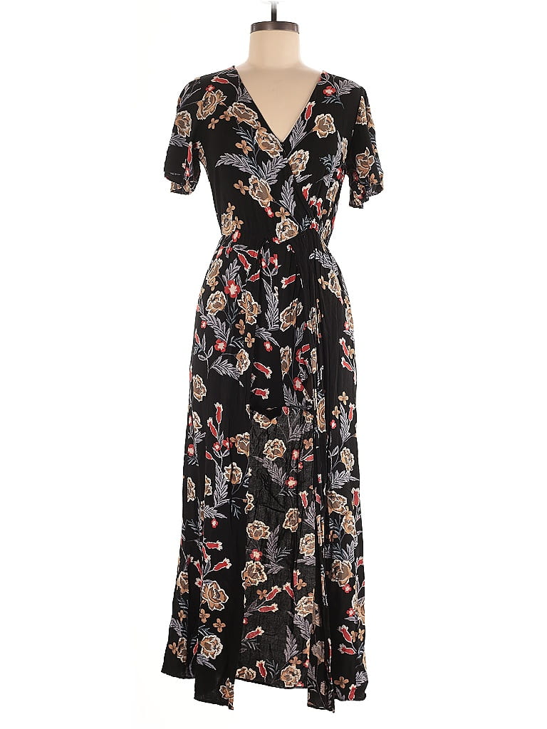 Angie 100% Rayon Floral Black Casual Dress Size M - 56% off | ThredUp
