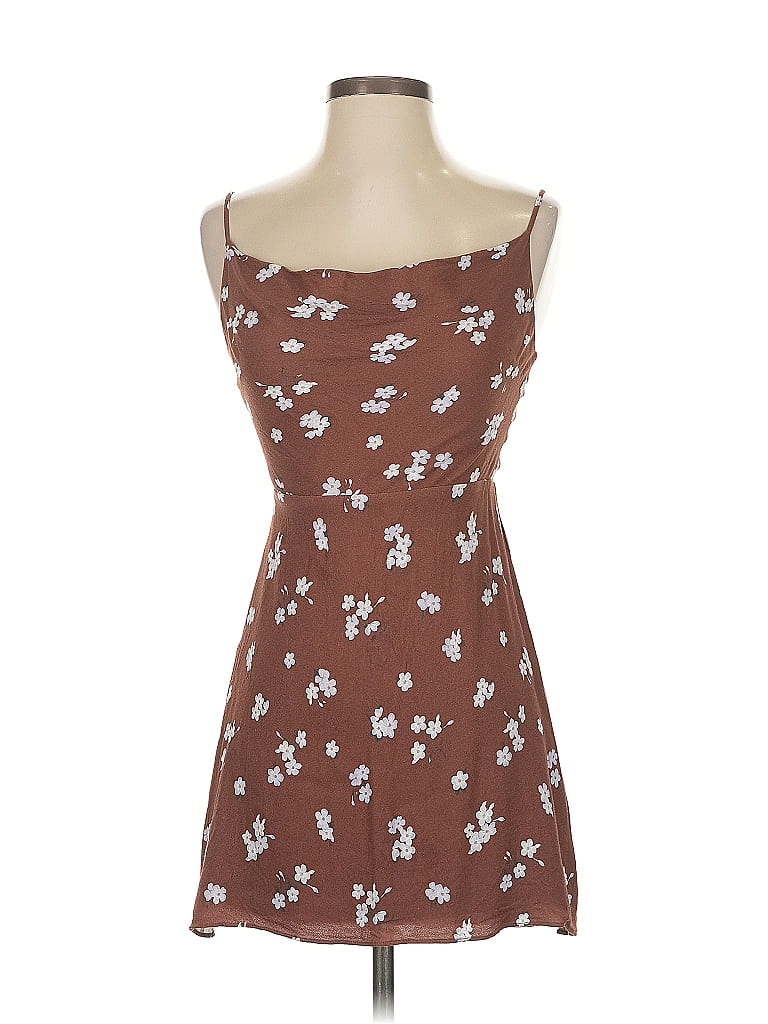 Sun-deh 100% Viscose Brown Casual Dress Size S - 83% off | ThredUp