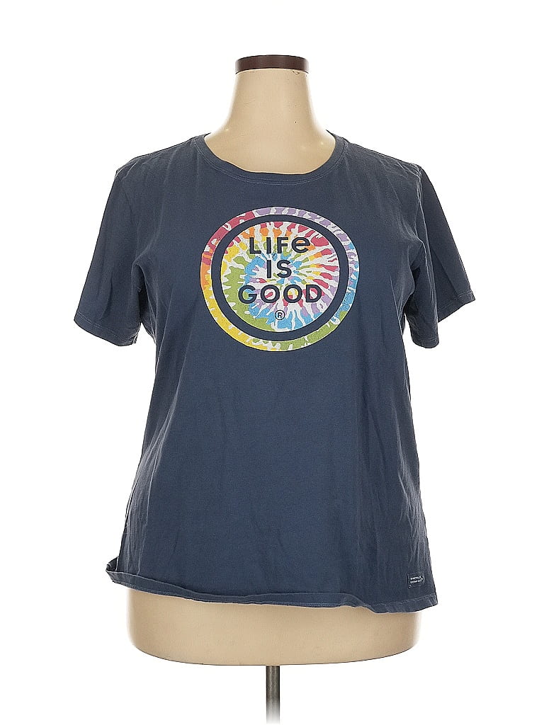 Life Is Good 100% Cotton Blue Short Sleeve T-Shirt Size XXL - 18% off ...
