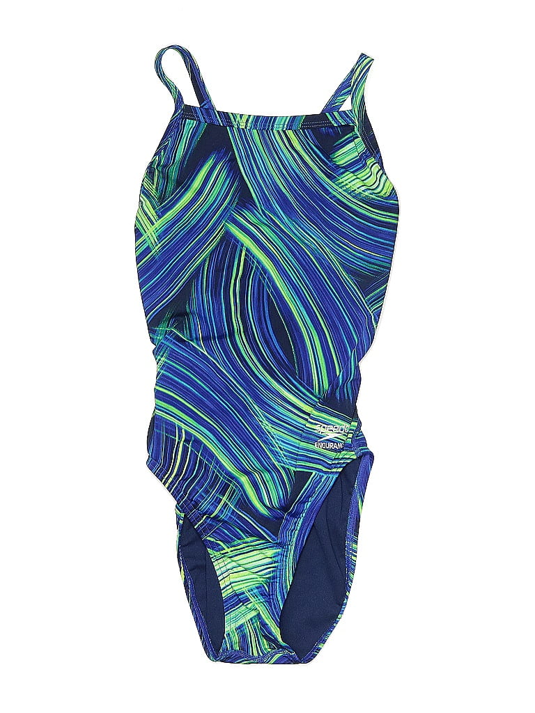 Speedo Graphic Blue One Piece Swimsuit Size 26 - 45% off | ThredUp