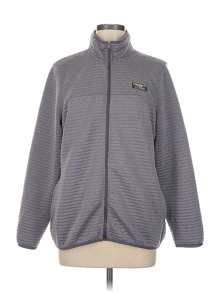 L.L.Bean 100% Polyester Gray Track Jacket Size L - 55% off | ThredUp