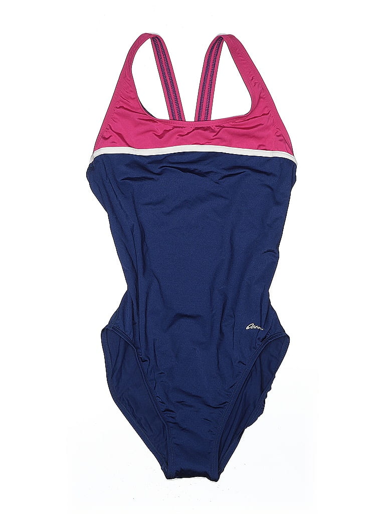 Dolfin Color Block Blue One Piece Swimsuit Size L - 47% off | ThredUp