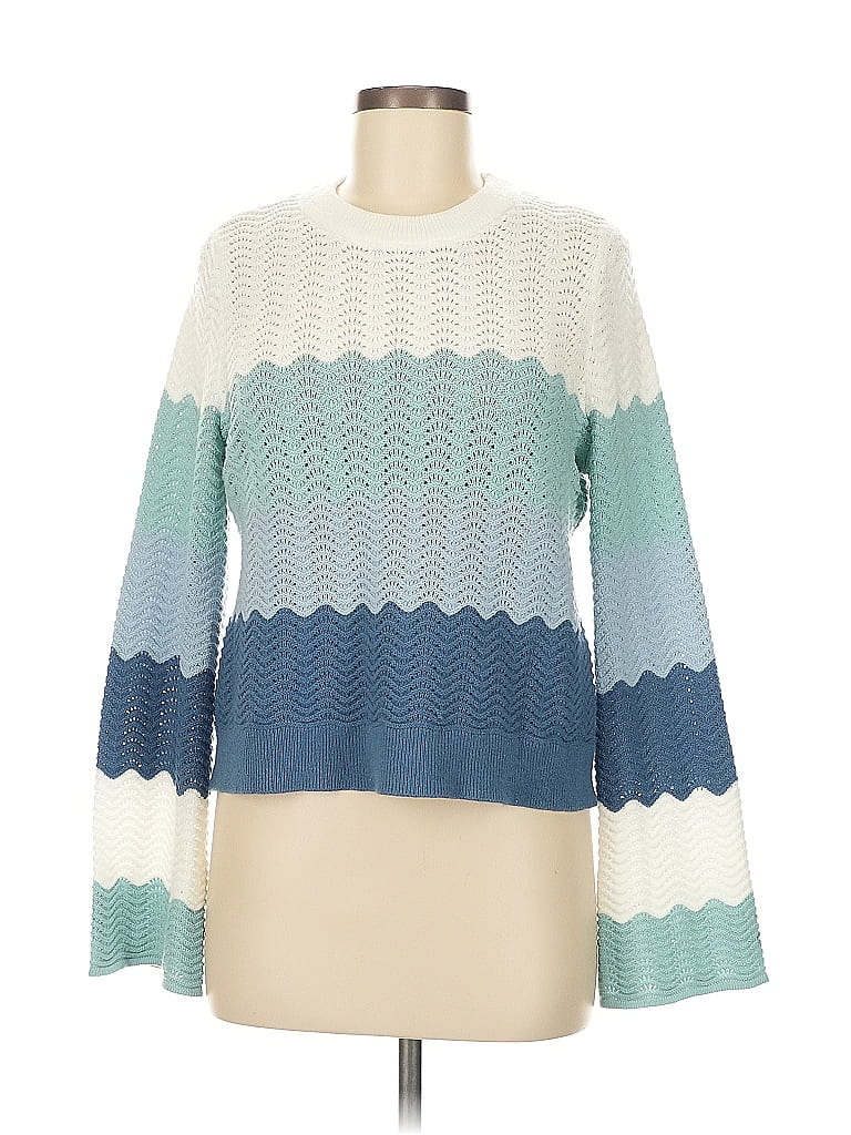 Design 365 Color Block Blue Pullover Sweater Size M - 71% off | ThredUp