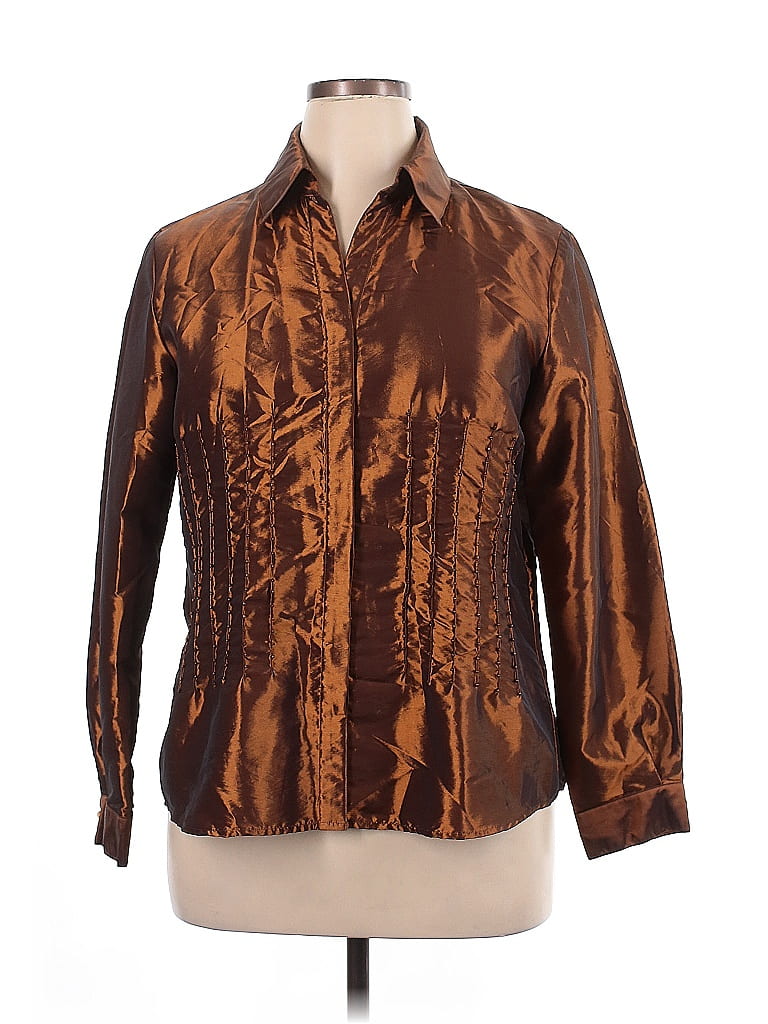Coldwater Creek Brown Tan 3/4 Sleeve Blouse Size XL - 71% off | ThredUp