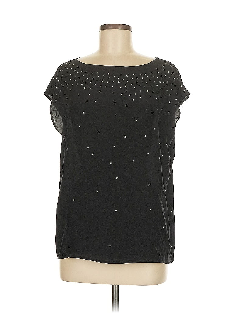 Talbots 100% Polyester Stars Black Short Sleeve Blouse Size M - 73% off | ThredUp