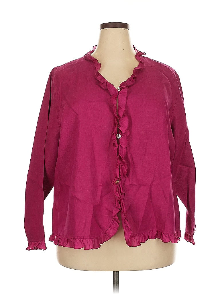 David Dart 100% Linen Burgundy 3/4 Sleeve Blouse Size 2X - 44% off ...