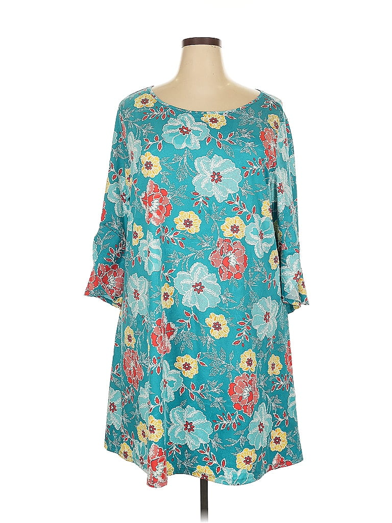 Ruby Rd. Teal Blue Casual Dress Size 2X - 59% off | ThredUp