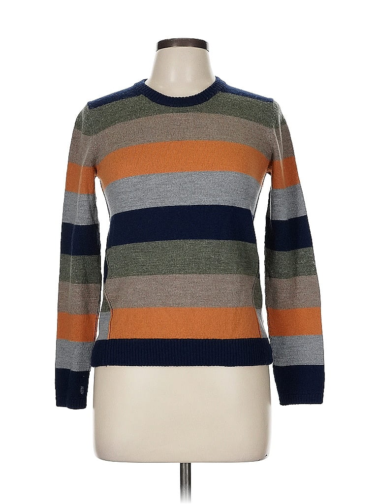 ATM 100% Merino Wool Stripes Gray Wool Pullover Sweater Size M - 74% ...