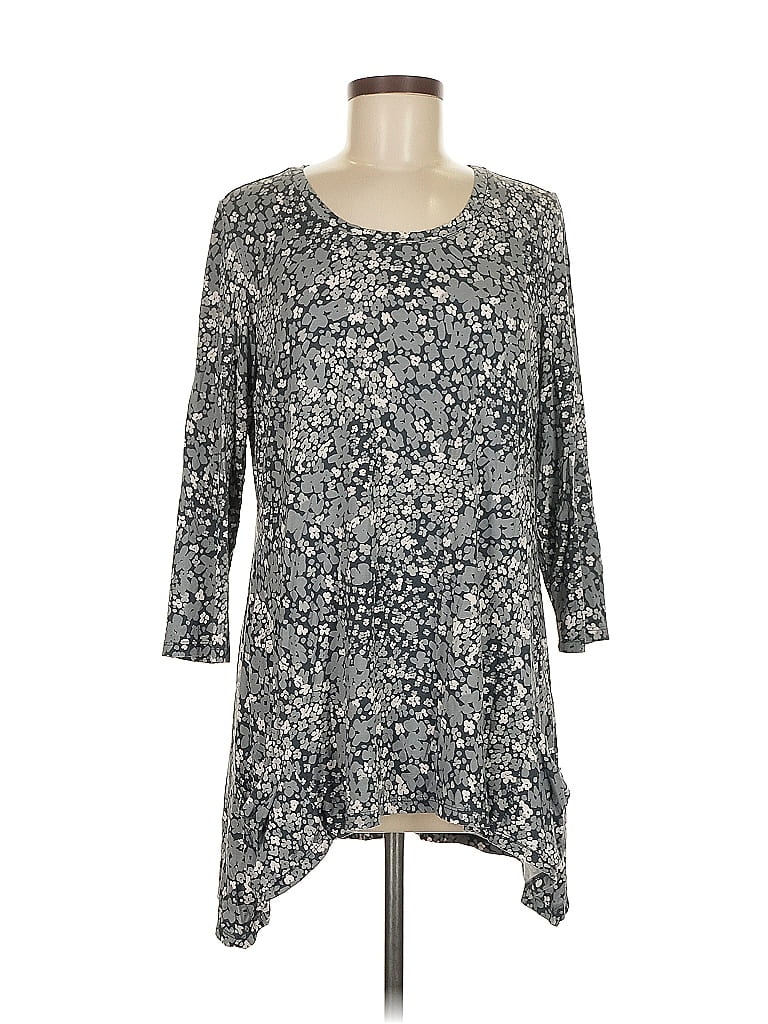 LOGO by Lori Goldstein Gray 3/4 Sleeve T-Shirt Size M - 60% off | ThredUp