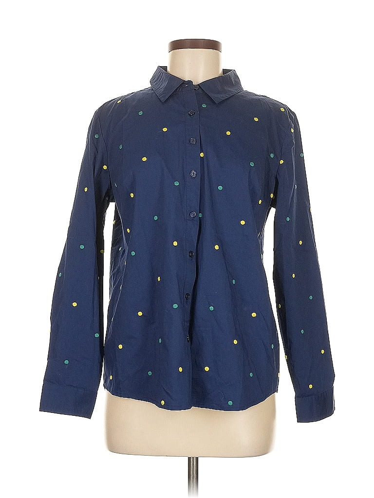 Lemon Way Stars Blue Long Sleeve Button-Down Shirt Size M - 56% off ...